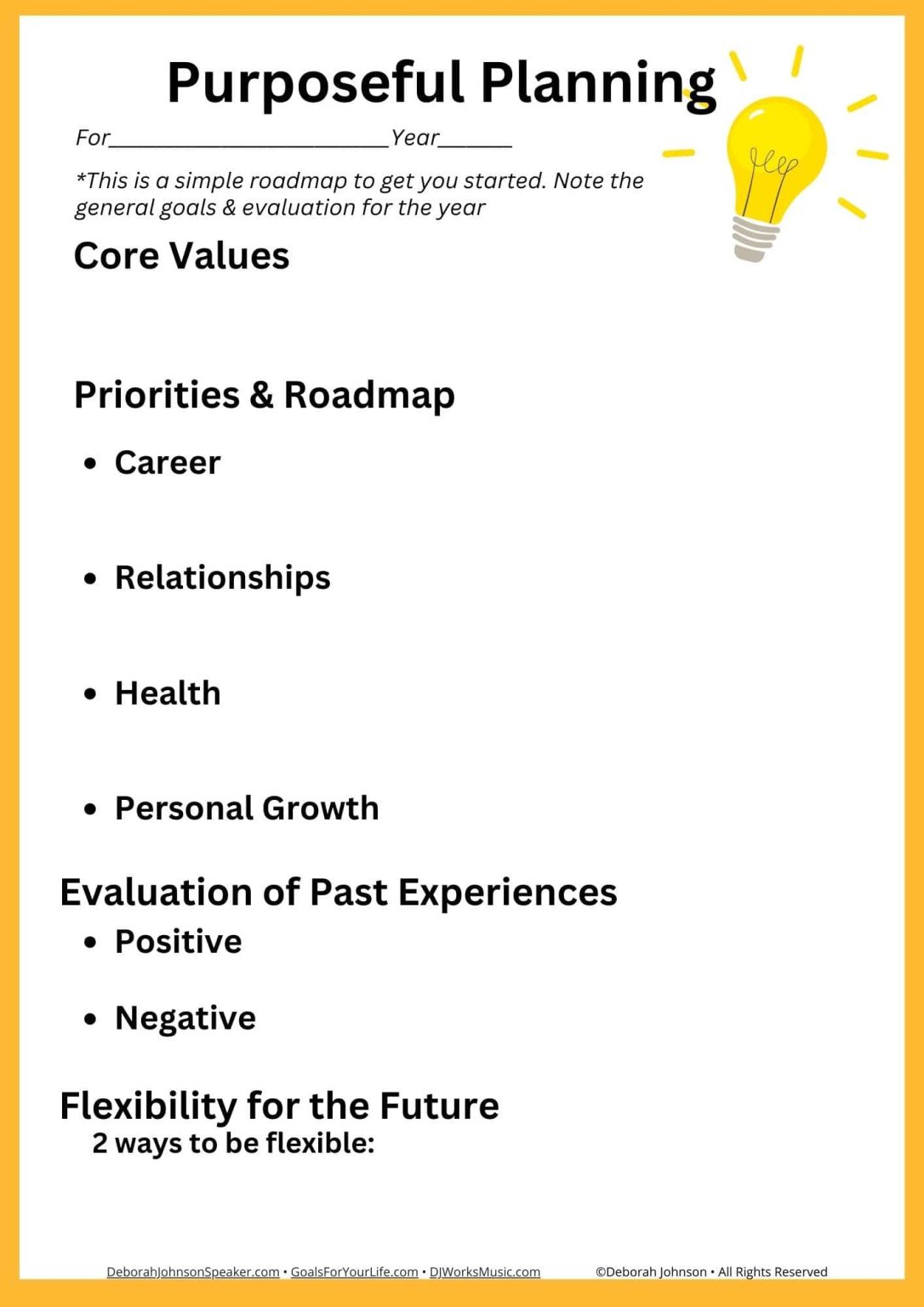 Purposeful Planning for a New Year - Deborah Johnson